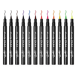 Ownest 12 Colors Liquid Eyeliner Set, Matte Liquid Eyeliner Colorful Eye Liner Pen Neon Eyeliner Makeup,Waterproof Smudge-Proof Smooth Eyeliner Pen