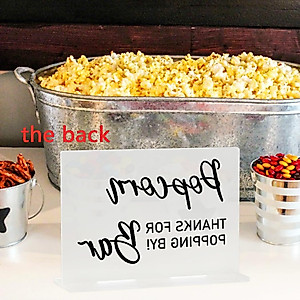 Popcorn Bar Sign, Party Favors Popcorn Table Signs Decor, Birthday Wedding Party Decoration, Halloween Snacks Sign, Christmas Treats Sign, Arylic Office Bar Decorations