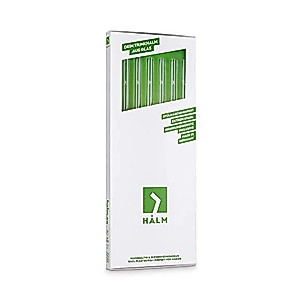 Halm Glass Straws - 6x 11 inch Long Straight Drinking Straws for Bottles + Plastic Free Cleaning Brush - Dishwasher Safe - Sustainable, Water Bottles