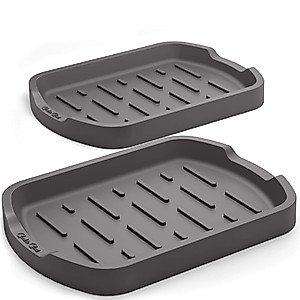 GOOD TO GOOD Silicone Soap Dish - Sponge Holder, Bathroom and Kitchen Sink Organizer Tray Set of 2 - Waterproof, Non-Slip, Durable, Flexible, Heat-Resistant, Eco-Friendly, Easy Clean