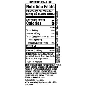 Diet Green Iced Tea - Citrus Flavor With Other Natural Flavors - With 100% Daily Value Antioxidant Vitamin C Per 12 Fl Oz, 24-500 ml Bottles - 2 Pack