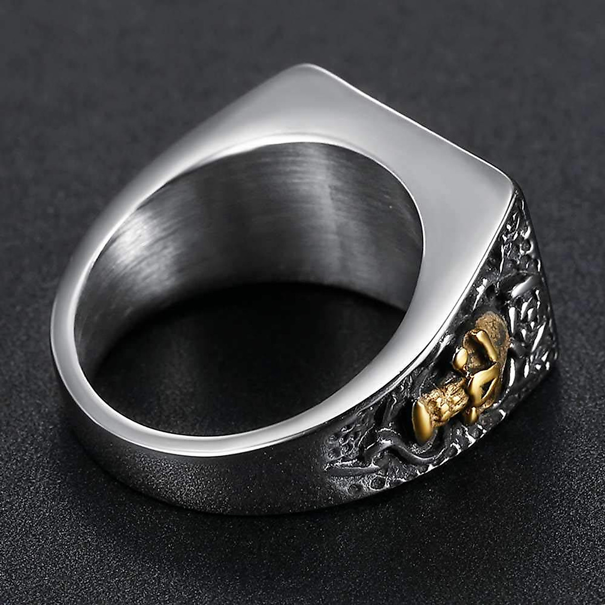 Jude Jewelers Stainless Steel Gun Military Milita Army Wester Cowboy Signet Style Biker Ring (Gold, 8)