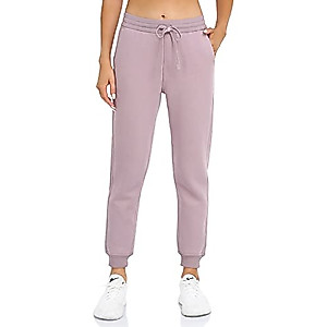 Colorfulkoala Women's Fleece Lined Jersey Joggers with Pockets Thermal Sweatpants Casual Lounge Pants(S, Mauve)