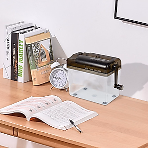 JIKIOU Mini Hand Shredder Portable Paper Shredder Manual Shredder Documents Paper Cutting Tool Home Office Desktop Stationery Black