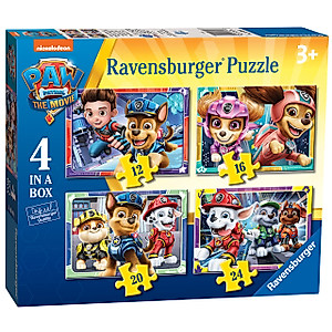 Ravensburger Paw Patrol The Movie 4 in Box (12, 16, 20, 24 Pieces) Jigsaw Puzzles for Kids Age 3 Years Up