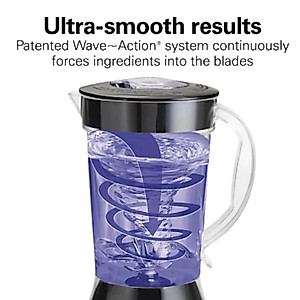 Beach Smoothie Blender with 650W Peak Power, Wave Action System, 12 Functions, 48 oz BPA-Free Jar, and Ice Sabre Blades