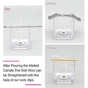 Candel Wick Holders, 4.7 Inch Wick Holders for Candle Making, 25 Pcs Metal Wick Centering Tool