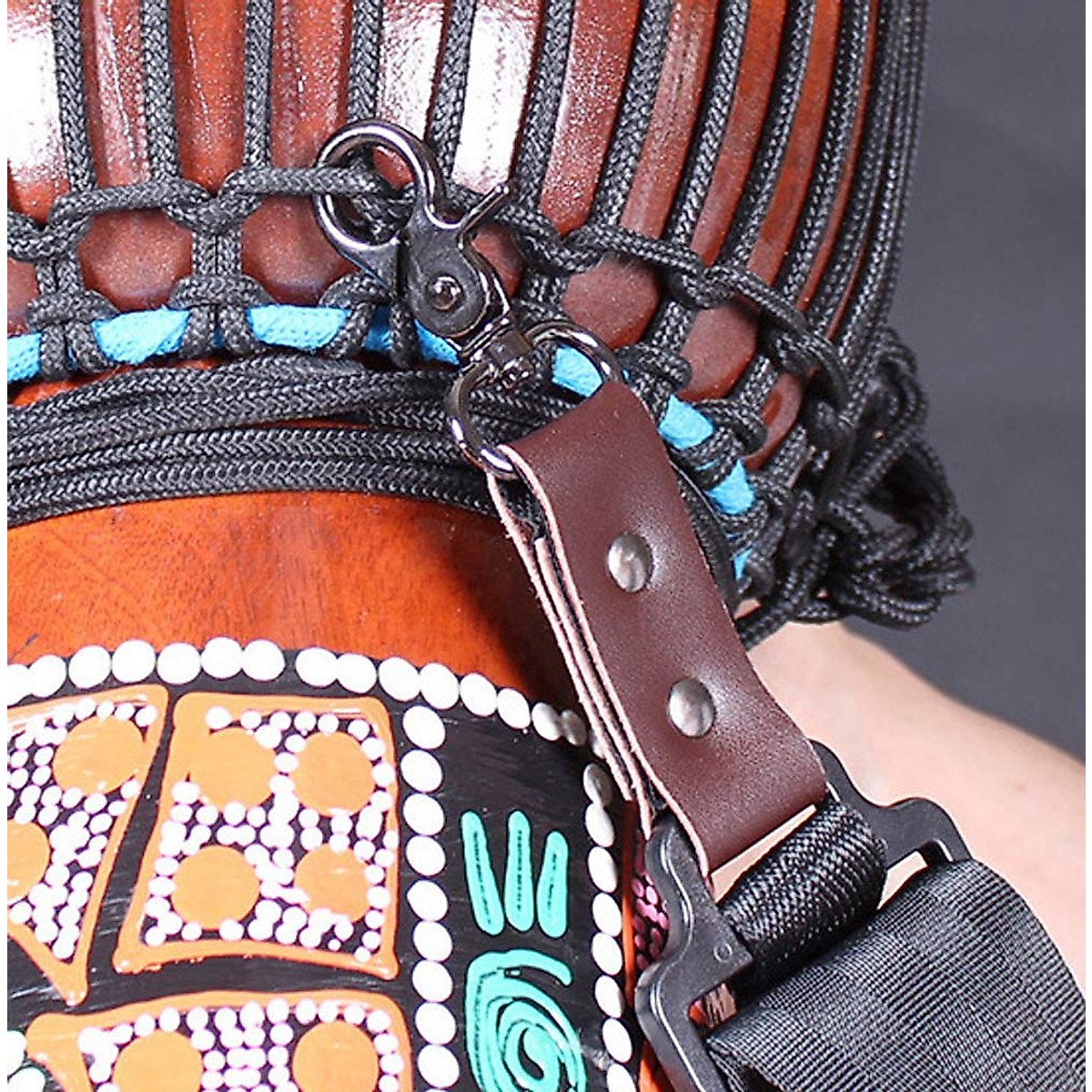 Adjustable Djembe Shoulder Strap with Thickening Pad/Drum Sling/African Drum Shoulder Harness/African Hand Percussion Accessories (Drum Is Not Including)