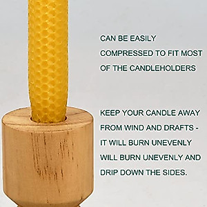 8PCS 9" Hand-Rolled Beeswax Taper Candles, Real Pure Beeswax, Handmade Honeycomb Candles, Flat Top, Brown Raw