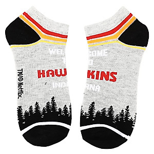 Bioworld Stranger Things Logos Casual Ankle Socks for Men 5-Pack