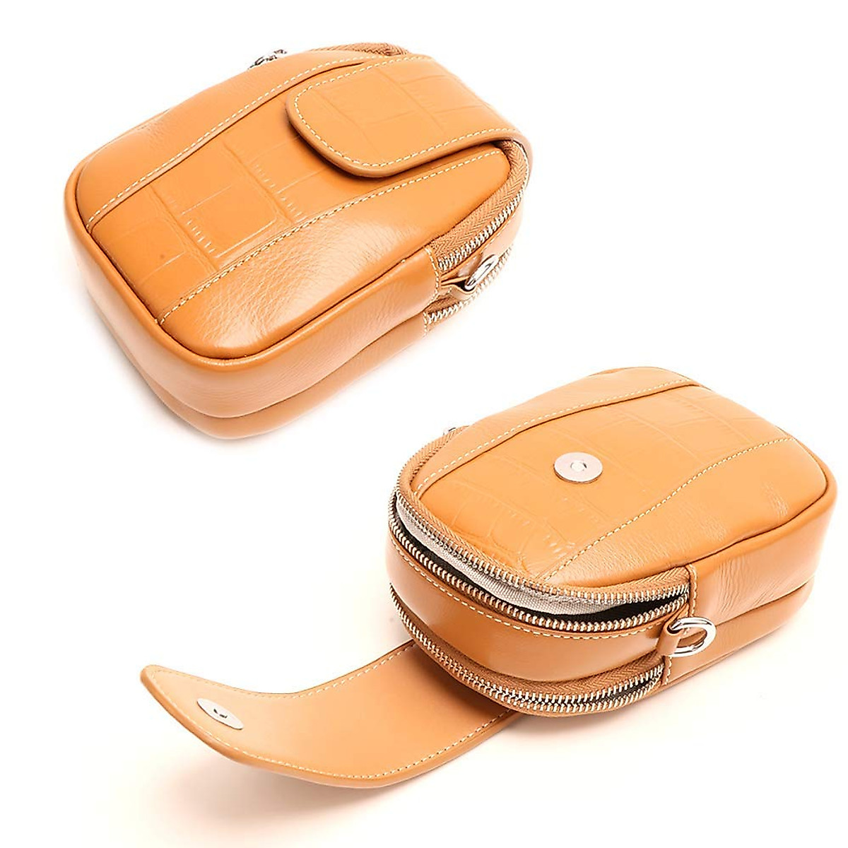 Pearl Angeli Small Cell Phone Purse for Women, Genuine Leather Mini Crossbody Phone bag with Adjustable Strap