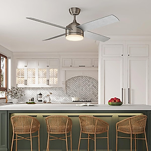 warmiplanet Ceiling Fan with LED Light and Remote Control, Brushed Motor, 52-Inch (4-Blades)