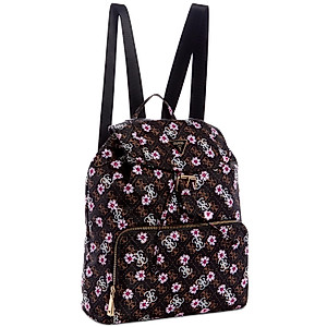 Guess Women's Logo Floral Print Nylon Large Backpack - Black Multi