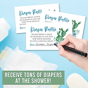 25 Baby Shower Diaper Raffle Tickets For Baby Shower Boy - Cactus Baby Shower Games For Boys, Diaper Raffle Cards, Baby Raffle Tickets, Baby Shower Invitation Inserts, Baby Shower Ideas