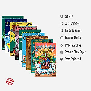 Vintage Disney Posters, The Haunted Mansion Poster, Splash Mountain, 20,000 Leagues Under the Sea, Jungle River, Matterhorn, Disney Ride Reproduction Wall Art 11x17 set of 9 Disney Poster Print