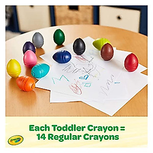 Crayola Egg Crayons (12ct), Washable Toddler Crayons, Jumbo Crayons for Toddlers, Preschool Art Supplies, Toddler Gifts, Ages 1+