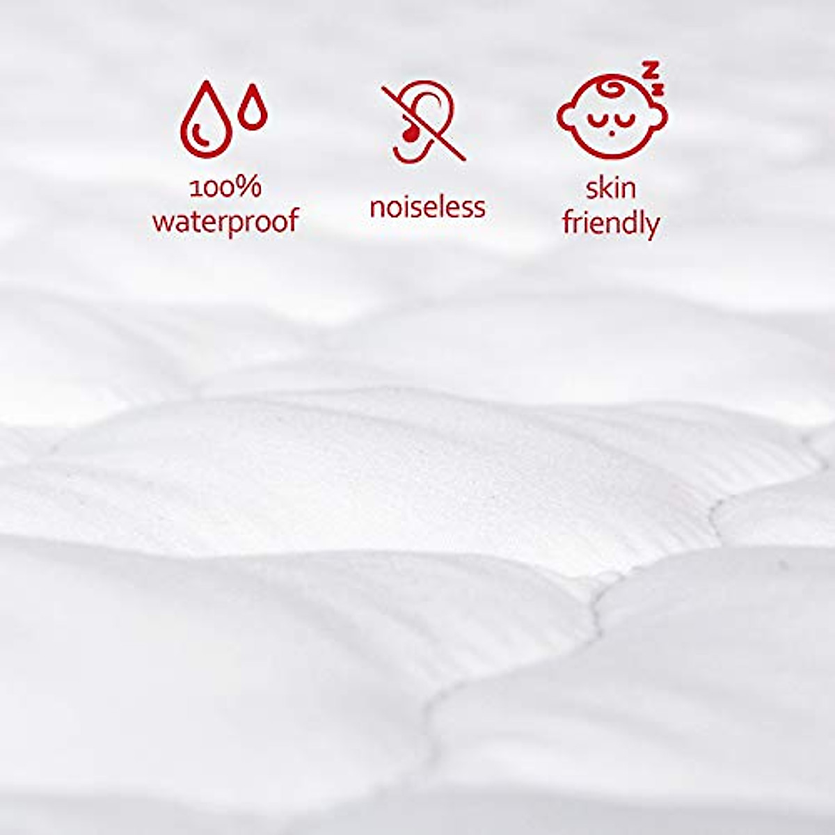 Waterproof Pack N Play Mattress Pad Protector with Cotton Fabric and Lovely Print Pack N Play Sheets