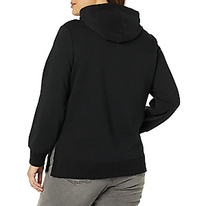 Amazon Essentials Women's French Terry Hooded Tunic Sweatshirt, Black, Large