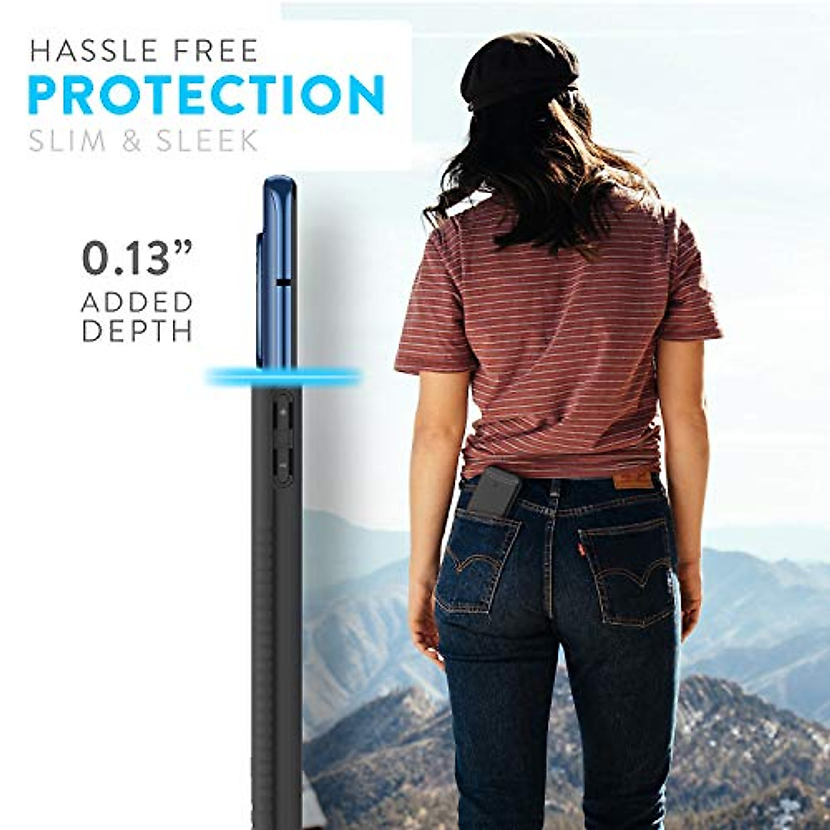 TUDIA DualShield Designed for OnePlus 7T Case (2019), [Merge] Shockproof Military Grade Heavy Duty Dual Layer Slim Protective Phone Case - Matte Black