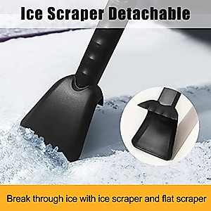 JTeena 42” Extendable Snow Brush with Squeegee, Ice Scraper and Emergency Car Snow Shovel, 5 in 1 Detachable Windows Scraper with Foam Grip for Car Windshield, Snow Broom for Car Auto SUV Truck