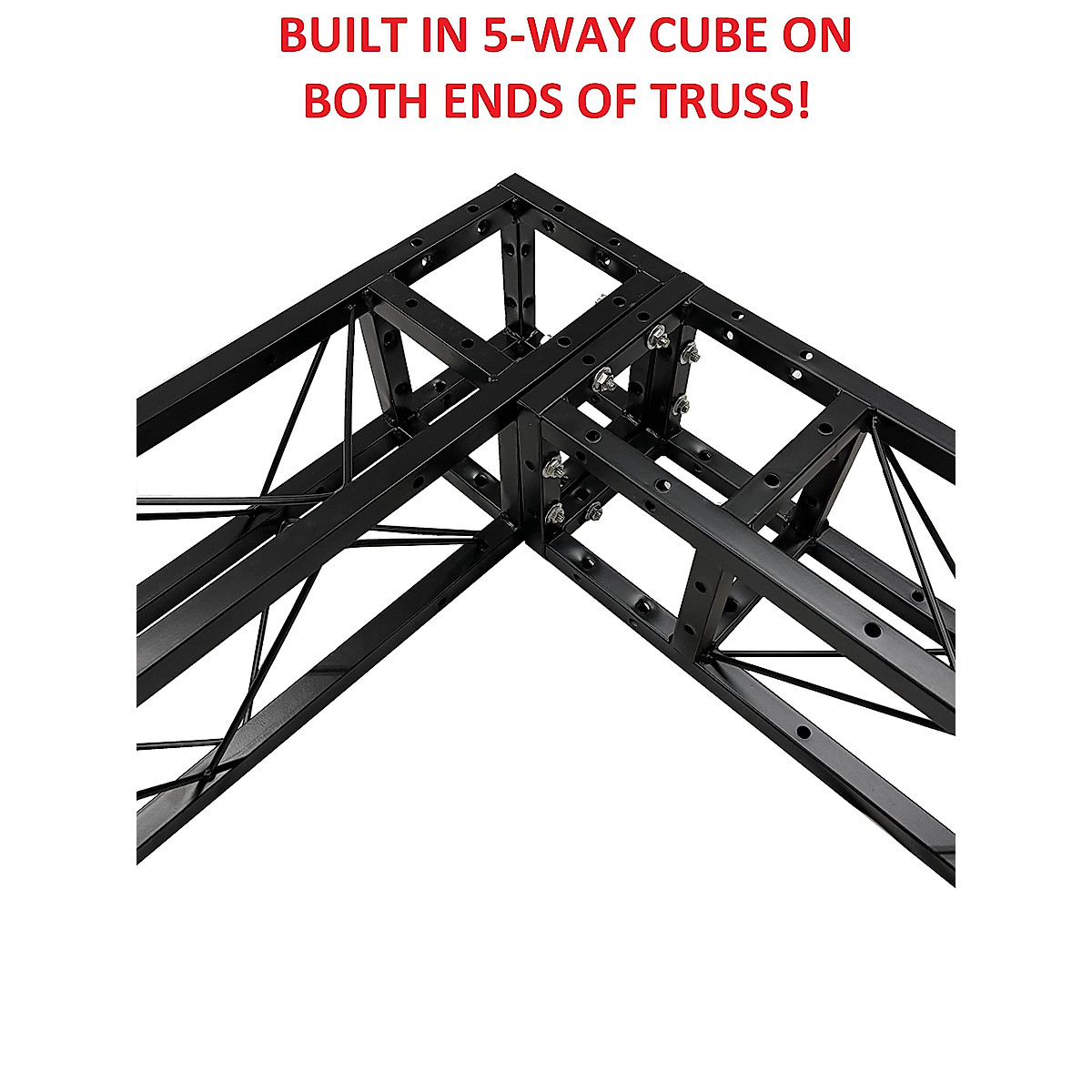 8 ft. Height Black Square Arch Truss System Kit Mobile Portable DJ Moving Head With extra 12"x12" Top Plates For Moving Head Lights