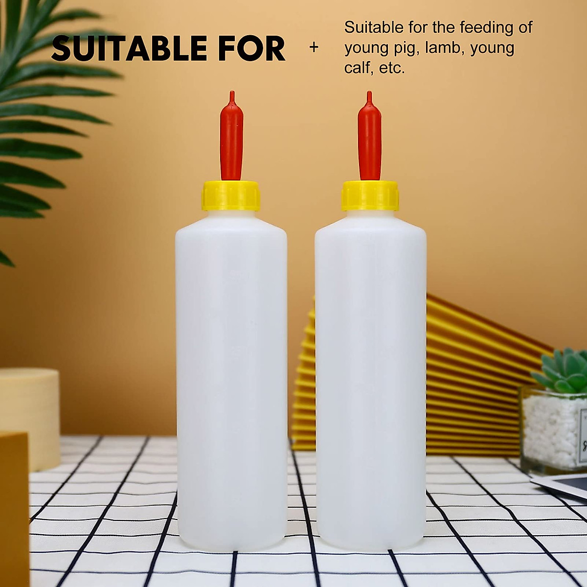 Generic 10 Sets 400ml Lamb Milk Feeder with Nipple Goat Nursing Bottle Sheep Waterer Calf Feeding Drinking Bottle Livestock Supplies for Goat Calf Cattle, 23x6cm, 1824Q5071IDYK