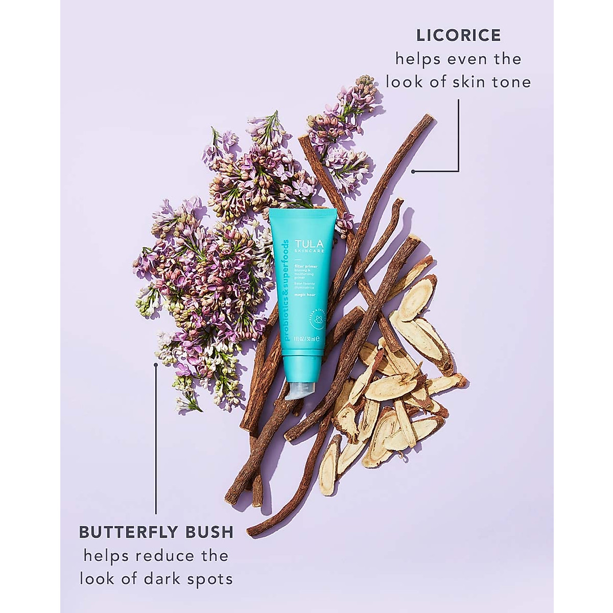 TULA Skin Care Face Filter Blurring and Moisturizing Primer - Supersize Magic Hour, Evens the Appearance of Skin Tone & Redness, Hydrates & Improves Makeup Wear, 2.02fl oz