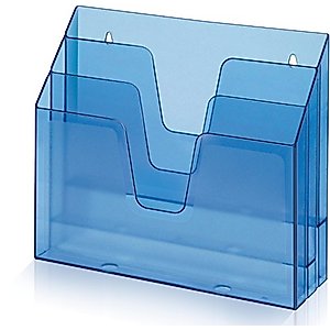 Acrimet Horizontal Triple File Folder Holder Organizer (Clear Blue Color)