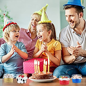 120 Pcs Cupcake Liners with Lids 4.2 oz Aluminum Foil Cupcake with Lids and Spoons Baking Cups Disposable Ramekins Muffin Cups Mini Cake Pans for Baking (Red, Blue, Yellow, Black White)