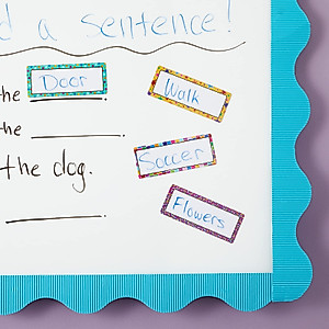 Juvale 36 Pack Magnetic Dry Erase Labels to Write On for Classroom Whiteboard (6 Designs 2x5 in)