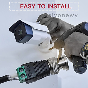 lkelyonewy BNC to Cat5e Adapter Male Connectors and Solderless Female Video Balun Connector,Screw Camera Terminal Plug for CCTV Surveillance Cable Ethernet Speaker
