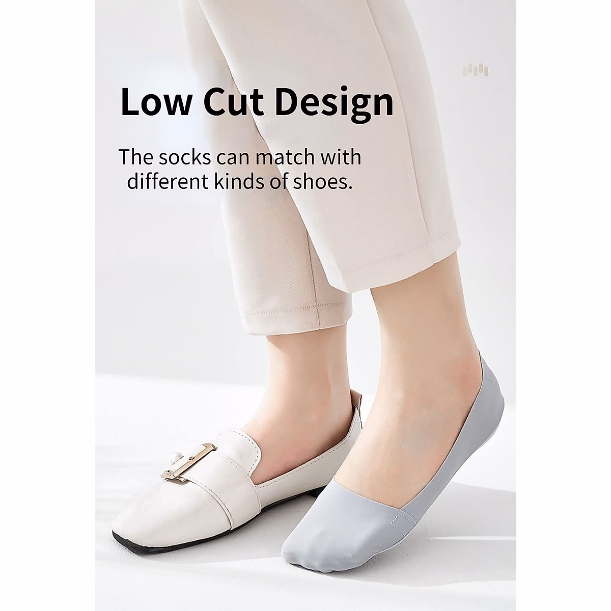 FORJMMP 10/20 Pairs No Show Socks for Women Non-slip Low Cut Liner Socks Invisible Ice Silk Socks (10 Pairs)