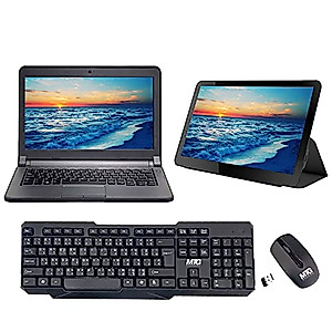 13.3 Inch Laptop HD Screen, Intel Core i3 5th Gen, 8GB DDR3 RAM, 256GB SSD, MTG Portable Monitor, Webcam, Wi-Fi, Bluetooth, Win 10 Pro (Renewed)