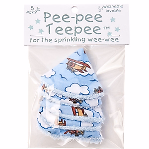 Beba Bean - Peepee Teepee for the Sprinkling WeeWeee, Baby Pee Shield , Airplane Design - 5 pack