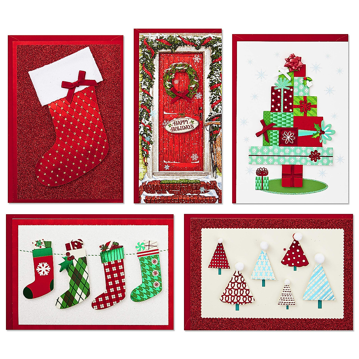 Hallmark Boxed Handmade Christmas Cards Assortment (Set of 24 Special Holiday Greeting Cards and Envelopes) (1XPX5156)