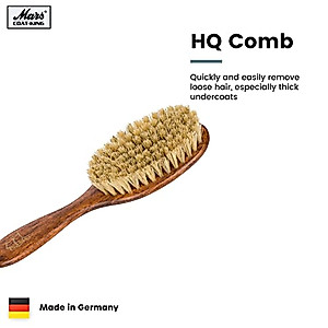 Mars Coat-King Bristle Cat Hair Brush Deshedding Tool – Pet Grooming Supplies for Furry, Shaggy, Loose Hair in all Breeds, Wooden Handle for Thick Coats – ¾” Bristles, 2” Wide Head