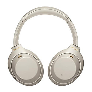 Sony WH-1000XM4 Wireless Noise Canceling Over-Ear Headphones (Silver) Bundle with Headphone Hanger Mount (2 Items)
