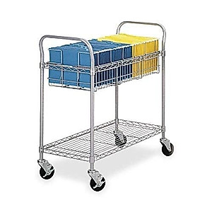 Safco Products 5235GR Wire Mail Cart Holds 75 Legal Folders, Sold Separately, Gray