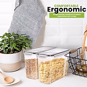 Utopia Kitchen Cereal Containers Storage - Liter Airtight Food Storage Containers & Cereal Dispenser For Pantry Organization And Storage (Clear, 2 Liter Pack of 4)