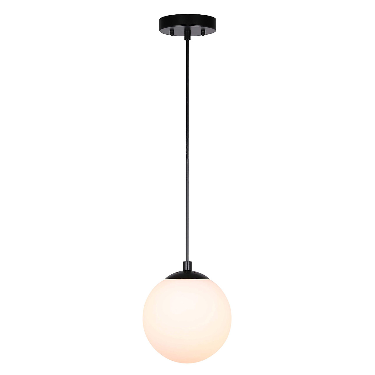 XiNBEi Lighting Pendant Lighting 1 Light Globe Pendant Light, Modern Adjustable Kitchen Hanging Ceiling Light Matte Black Finish XB-P1211-MBK