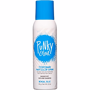 Punky Temporary Hair Color Spray, Bengal Blue, Non-Sticky, Non-Damaging, Travel Size Hair Dye for Instant Vivid Hair Color, 3.5 oz