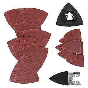 82pcs Triangular Hook & Loop Sandpaper Sanding Sheets Oscillating Multitool Sand Pad for Bosch Stanley Multimaster