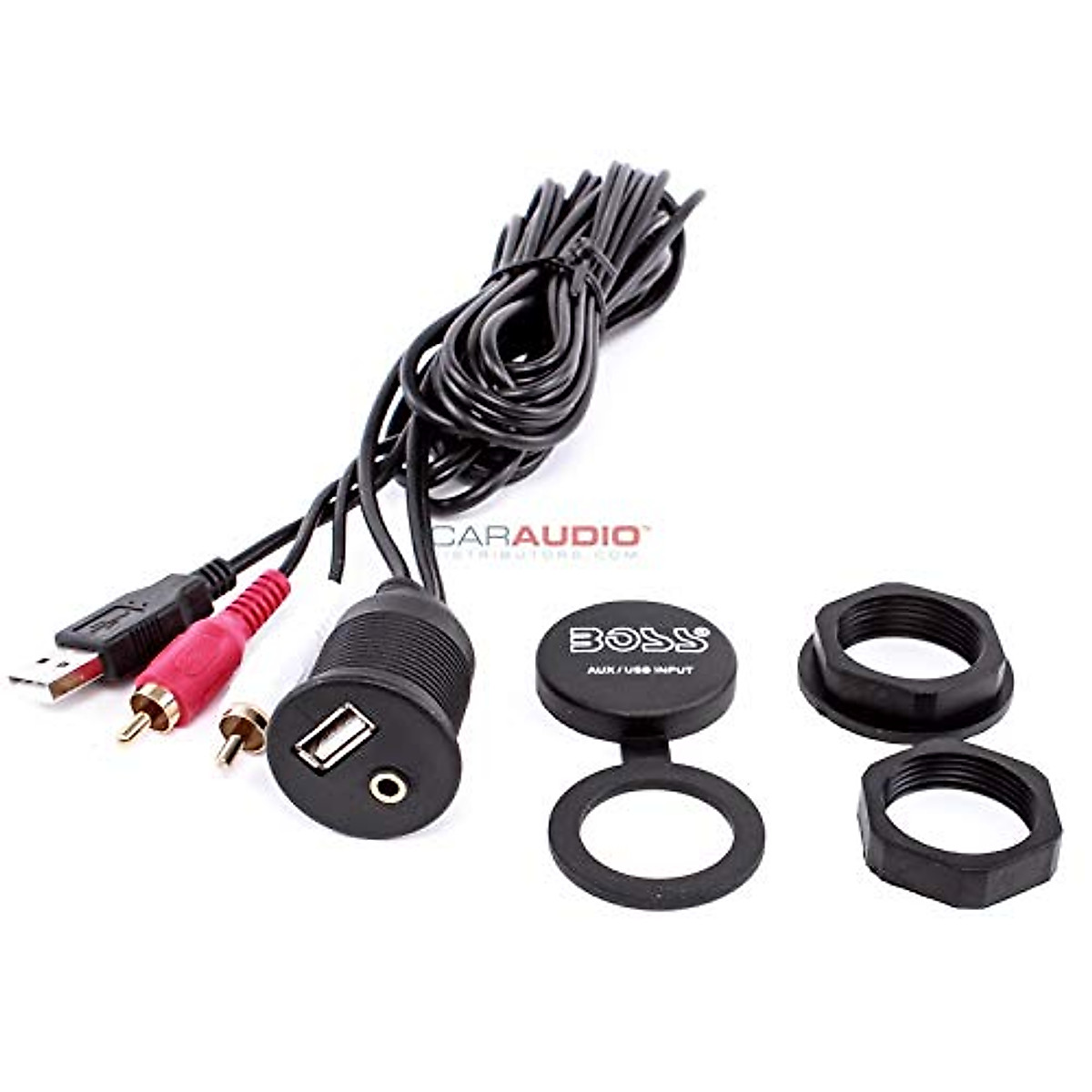 BOSS Audio Systems MUSB35 Universal USB 3.5mm 6 foot long Auxiliary Interface Mount and Cable