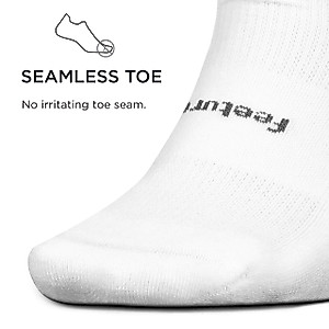 Feetures High Performance Cushion Ankle Sock - No Show Socks for Women & Men with Heel Tab - White, S (1 Pair)