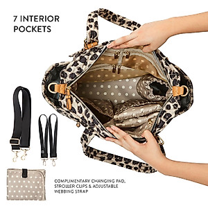 TWELVElittle Carry Love Tote Diaper Bag 3.0. Spacious Baby Bag with Changing Pad, Includes Detachable Strap & Stroller Clips, Machine Washable, Black