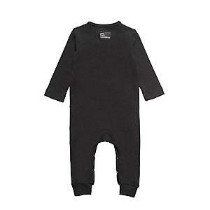 The Tiny Universe Tuxedo Onesie for Fancy Baby Boys, Body Suit with Satin Bow-Tie, Jumpsuit Gentleman Wedding Outfit (All Black, 80 / 12M)