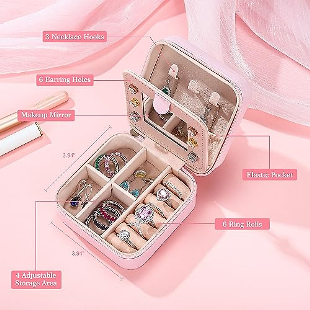 Parima Travel Must Haves Jewelry Box, Constellation Jewelry Box | Small Jewelry Organizer Box | Necklace Earrings Ring Box | Mini Travel Jewelry Case for Girls Jewelry Box -Taurus