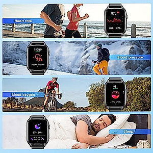 Smart Watch Men Fitness Tracker: 2.0“ Touch Screen Watches Waterproof for Call Heart Rate Blood Pressure Sleep Monitor Digital Step Sport Running Smartwatch Bluetooth Compatible Android with iOS Phone