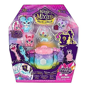 Magic Mixies Mixlings Magical Rainbow Deluxe Pack Contains 5 Exclusive Mixlings with A Unique Rainbow Magical Power Including 1 Mystery Mixling to Reveal from Its Cauldron