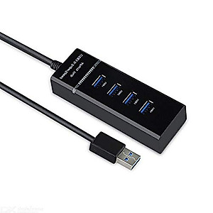 SHYPT USB3.0 Extender Multi-Port USB 1 to 4 Cable Adapter Laptop Hub Docking Station 4-Port Hub with 5Gbps Data Transmission Speed (Color : Black)